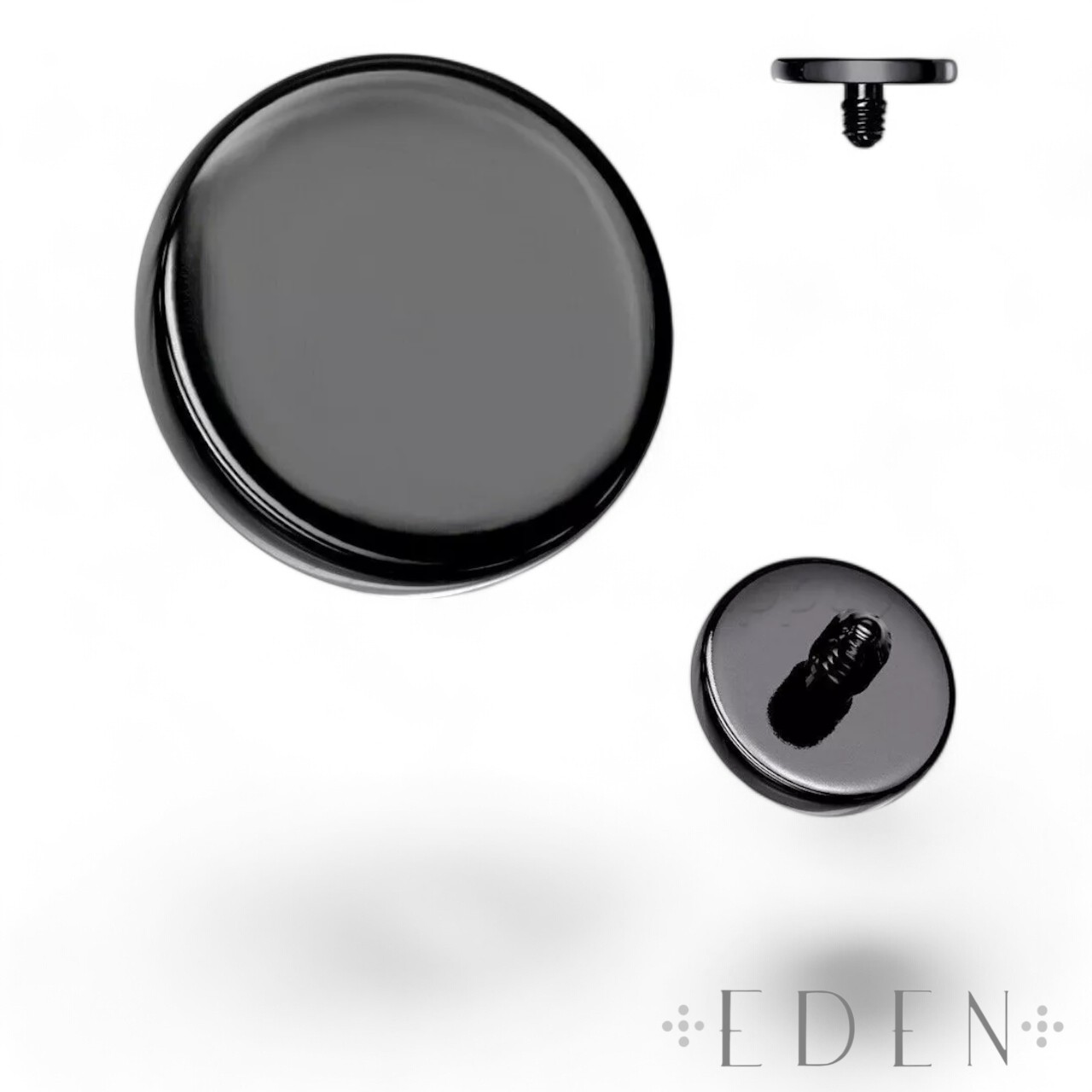 Black Flat Disc Dermal & Surface Tops | Eden