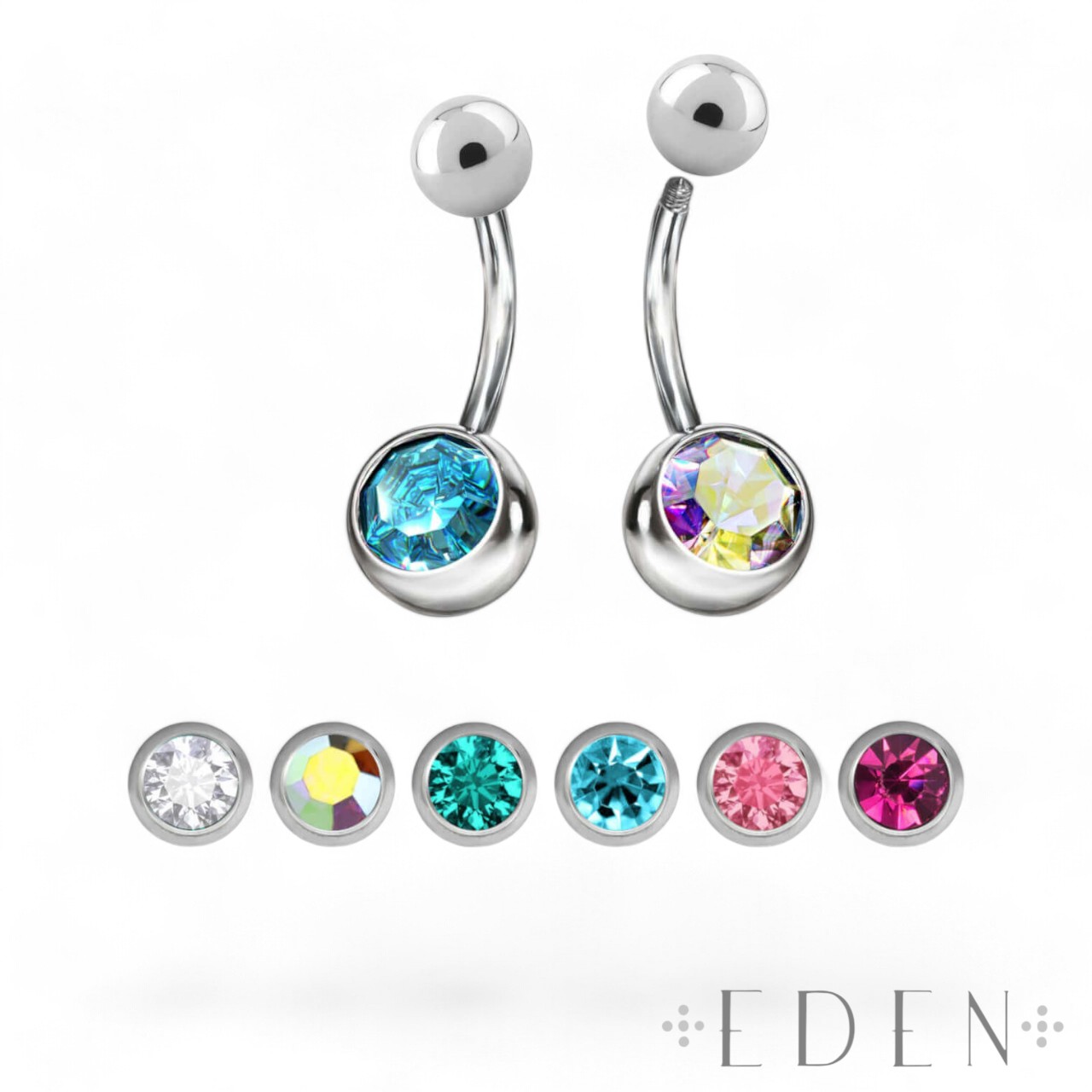 Single Jewelled Navel Barbells | Eden